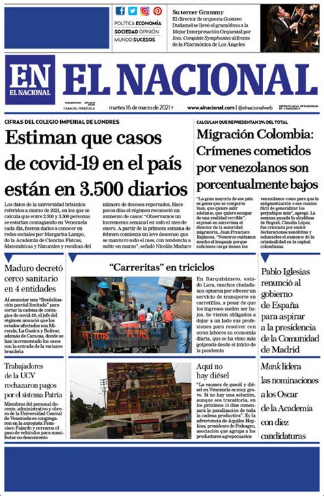 Titulares Estas Son Las Portadas De Los Principales Peri Dicos Del