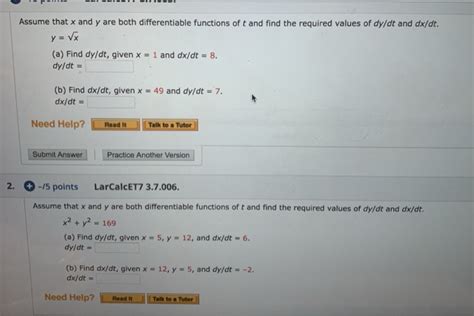 solved assume that x and y are both differentiable functions