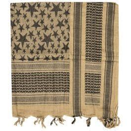 Pañuelo Shemagh Mil Tec Stars en Coyote negro