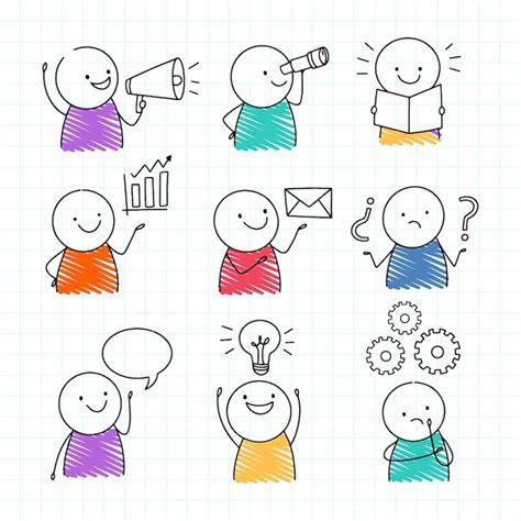 Free Vector Hand Drawn Style Stickman Collection