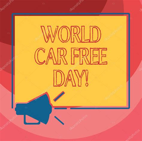 Signo de texto que muestra el Día Mundial Libre de Coches Foto