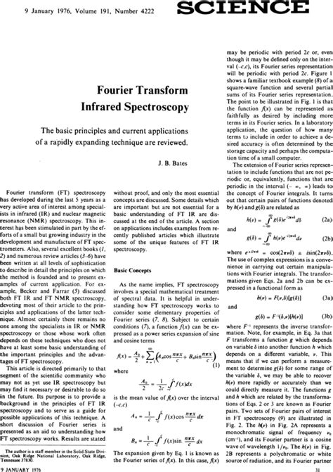 fourier transform infrared spectroscopy science