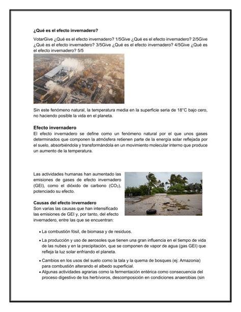 Qu Es El Efecto Invernadero