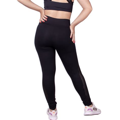 Sportime Cal A Legging Selene Recortes Preto