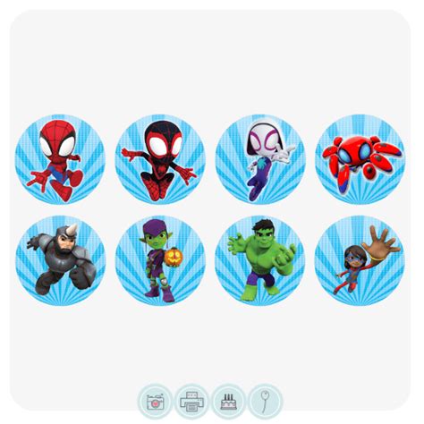 Spidey And His Amazing Friends Cupcake Toppers Edible Cake Toppers