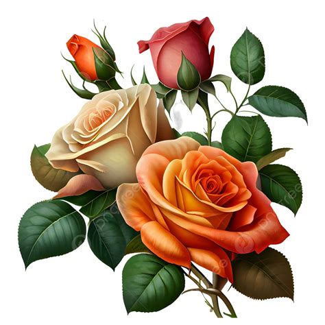 Rosas Dibujadas A Mano De Colores PNG Dibujos Rosas Rosa Flor PNG Y