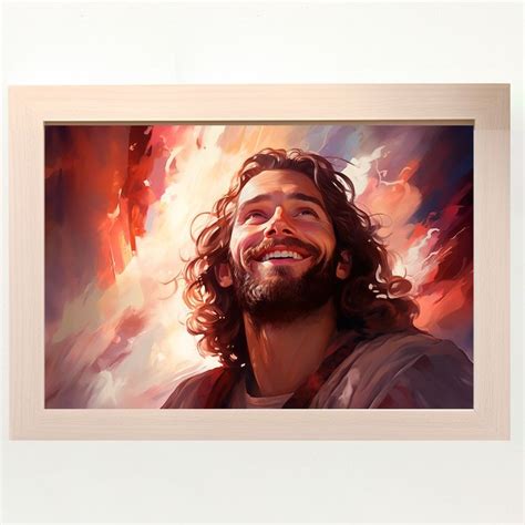 Jesus Laughing Smiling Christ Digital Print Jesus Smiling Picture Of
