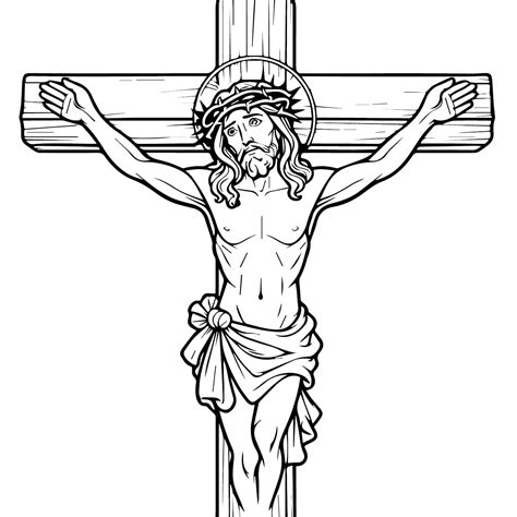 Dibujos de Jesús en la Cruz Gratis para Colorear para Colorear Pintar