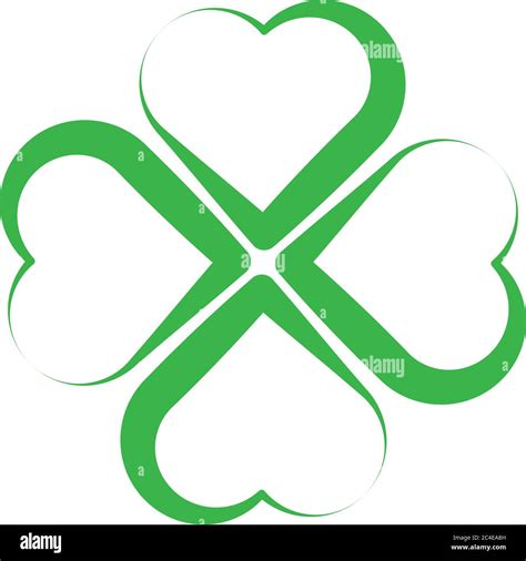 Shamrock Silhouette Green Outline Four Leaf Clover Icon Good Luck