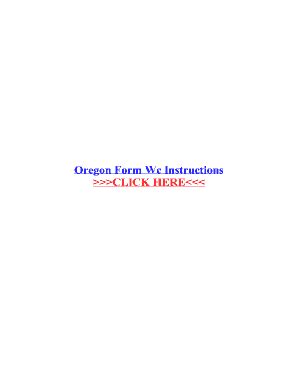 Fillable Online Oregon Form Wc Instructions Fax Email Print PdfFiller