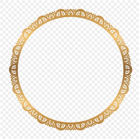 Marco De C Rculo Dorado Con Dise O De Adorno Vintage Floral De Lujo Png