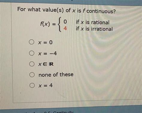 solved for what value s of x is f continuous f x { if