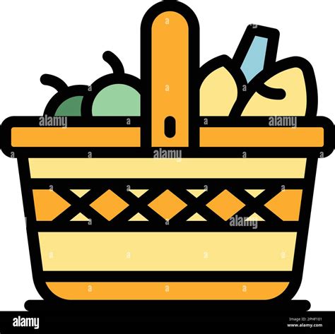 Camping Picnic Basket Icon Outline Camping Picnic Basket Vector Icon