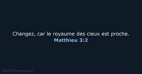 Matthieu 3 2 Verset De La Bible BDS DailyVerses Net