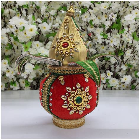 Buy AtoZ India Cart Mangal Kalash Set For Pooja With Coconut And Mango