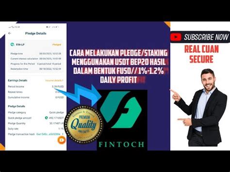 Cara Pledge Menggunakan USDT Bep20 Hasil FUSD 1 1 2 Perhari Cuan