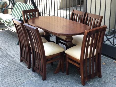 Comedor Sillas Tapizadas Mesa Oval Mod Africana Larga