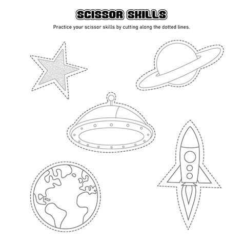 Página para colorear del espacio para niños Vector Premium