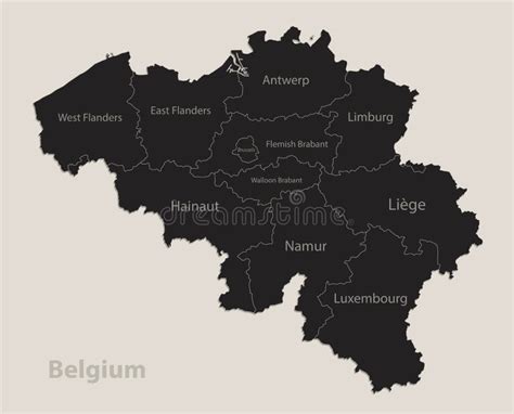 Infografik Belgien Karte Umriss Flach Design Blank Vektor Abbildung