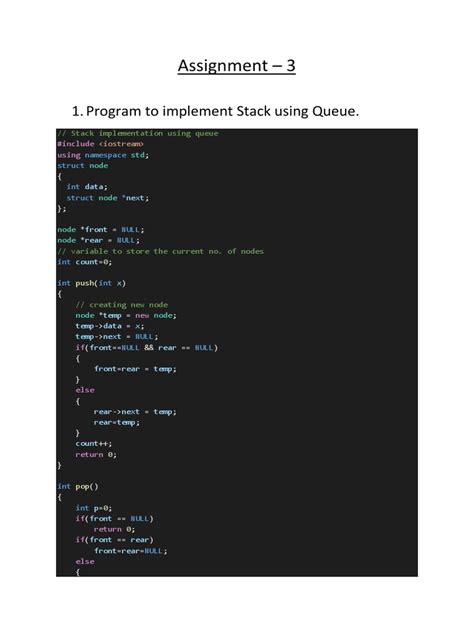 dsa assign3 pdf queue abstract data type software engineering