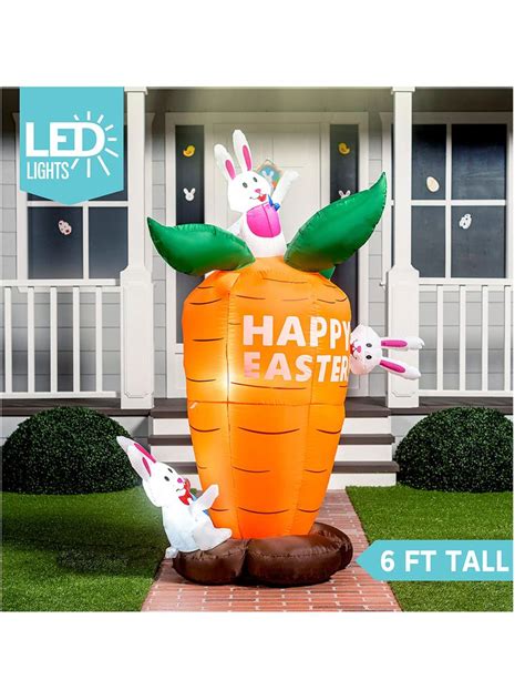 Joiedomi 6 FT Easter Inflatable Carrot And Bunny Blow Up Easter