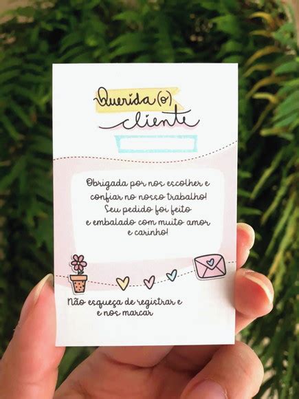 Cartão Carta de Agradecimento ao Cliente Pronta Entrega Elo7