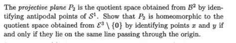 solved the projective plane p2 is the quotient space