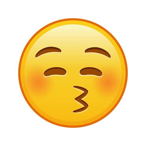 K Ssendes Gesicht Mit Geschlossenen Augen Gro E Gr E Des Gelben Emoji
