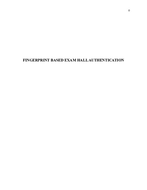 doc fingerprint based exam hall authentication shakeel anjum