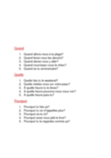 SOLUTION 15 Oraciones Interrogativas En Frances Ejercicio Studypool