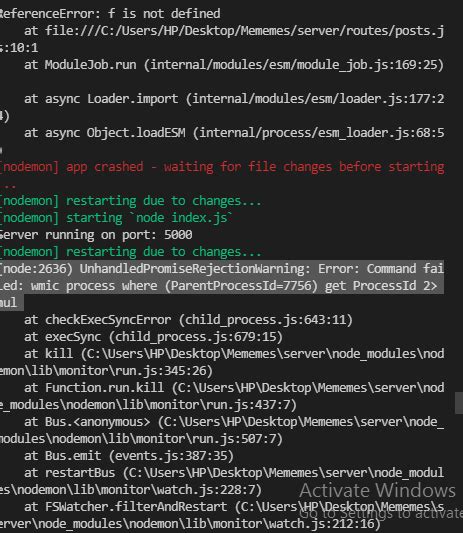 Node Js Command Failed Wmic Process After Updating Npm In Express