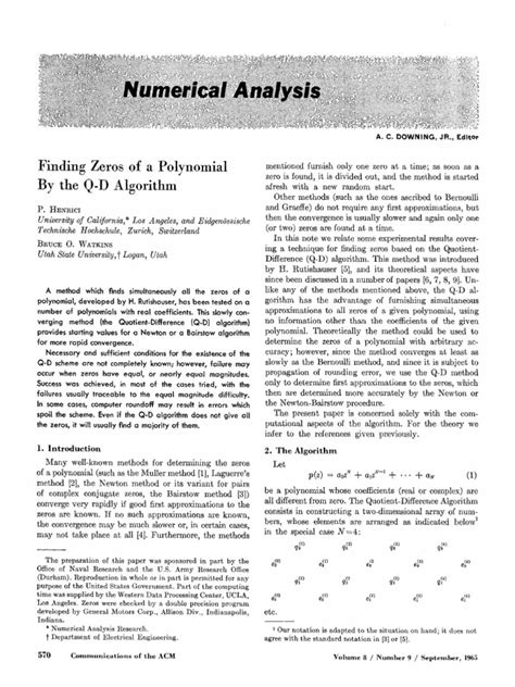 finding zeros of a polynomial by the q d algorithm pdf zero of a function polynomial