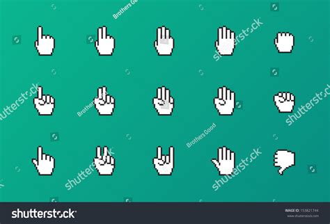 Pixel Cursors Icons Mouse Hands See Also Royalty Free Stock Photo