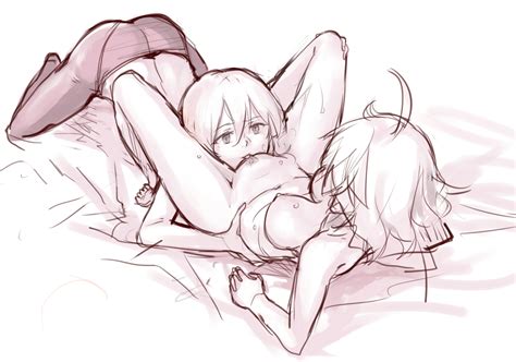 Rule 34 2girls Ahoge Akuma No Riddle Ass Blonde Hair Blush Breasts Brown Eyes Brown Hair