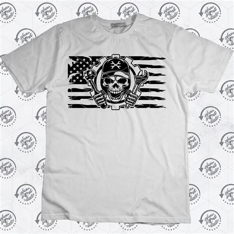 US Skull Mechanic Svg File Mechanic Svg Mechanic Shirt Etsy