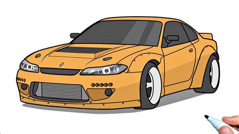 How To Draw A NISSAN SILVIA S15 Rocket Bunny Step By Step Drawing Jdm