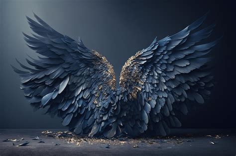 Premium Photo A Dark Background With A Black Angel Wings