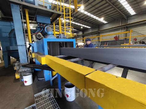 H Beam Shot Blasting Machine Structural Steel Bar Beams Shot Blaster