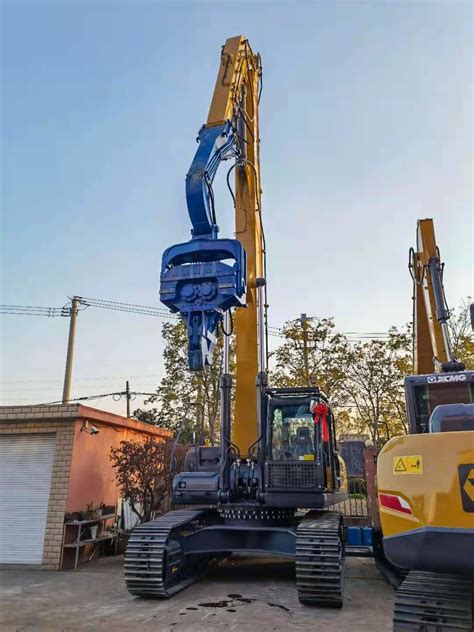 Construction Project 40T Pile Driver Attachment For Excavators