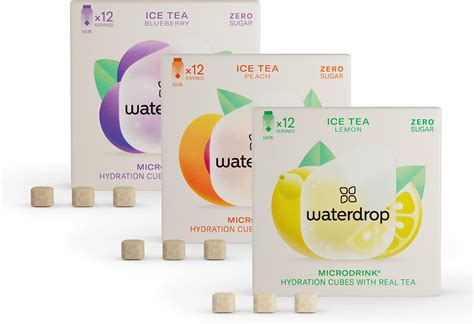 waterdrop Coffret Thé Glacé 36 cubes d Ice Tea Boisson sans sucre