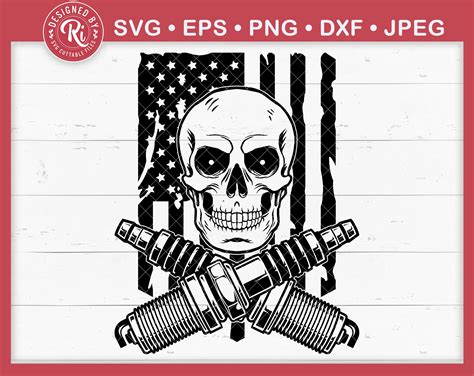 US Skull Mechanic Svg Crossed Pistons Svg Pistons Svg Etsy