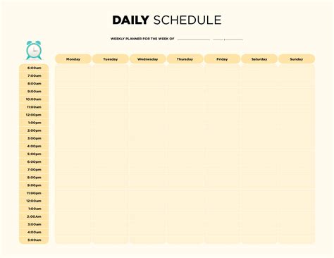Weekly Hourly Planner Printable