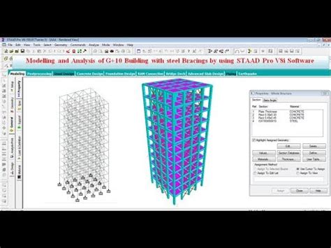 Building Design G 10 With Bracings By STAAD Pro V8i Software YouTube