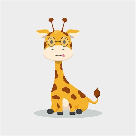 Premium Vector Cute Giraffe Cartoon Vector Illustration