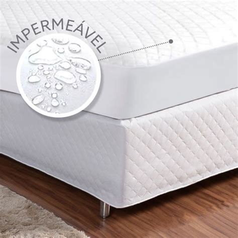 Conjunto Capa para Colchão Impermeável Casal Saia box Matelada Branca