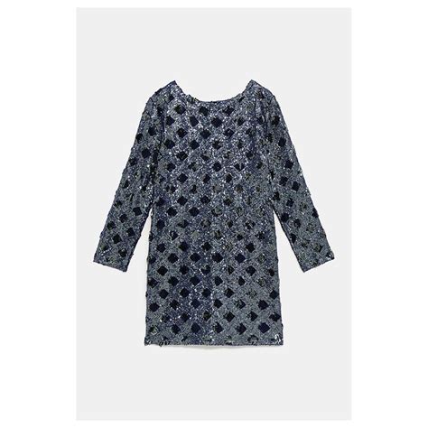 Venta Vestido Azul Lentejuelas Zara En Stock