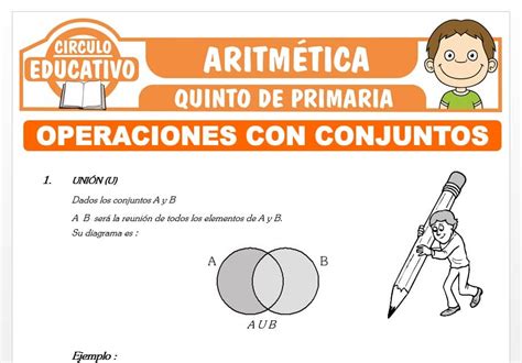 Ejercicios De Operaciones Con Conjuntos Para Quinto De Primaria