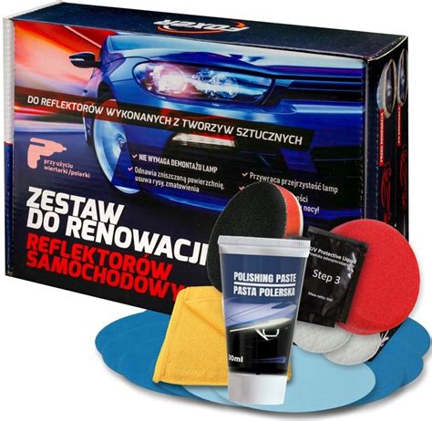 ZESTAW DO POLEROWANIA CZYSZCZENIA REGENERACJI LAMP REFLEKTORÓW PASTA za