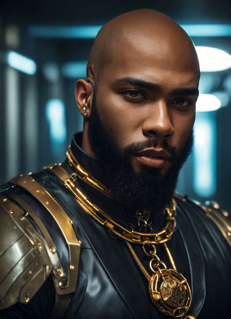 Lexica Strong Muscular Bald Mixed Race Black Man Man Villain With