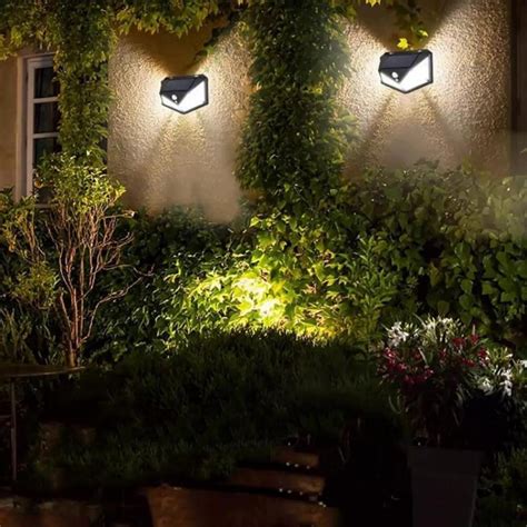 Kit Refletor Holofote Led Solar Externo Iluminacao Jardim